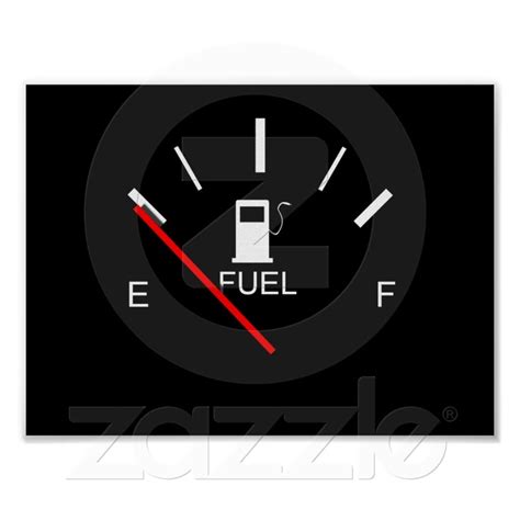 Fuel Gauge Empty Full Black White Red Travel Poster Zazzle Black White Red Travel Posters