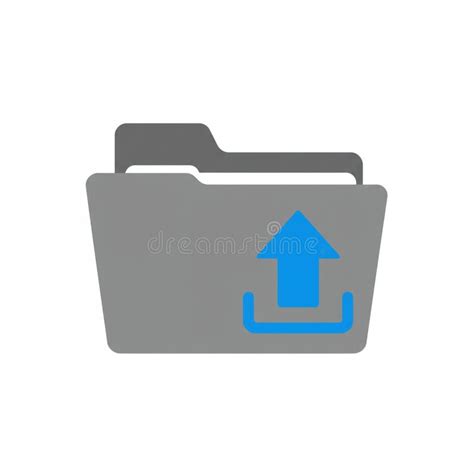 Gray Folder Icon With A Prominent Blue Upward Arrow Symbolizing Upload Or File Stock