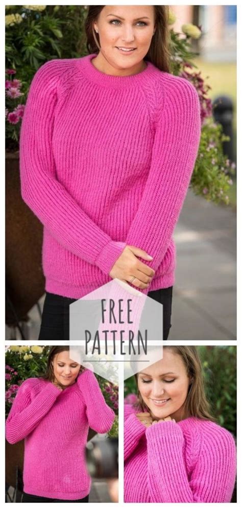Simple Raglan Sweater Knitting Pattern Free Ready To Knit Your Own Printable Templates Free