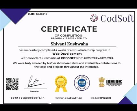 Shivani Kushwaha On Linkedin Codesoft Codesoft