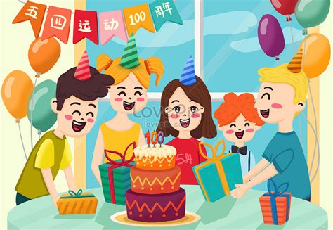清新慶祝五四運動一百週年背景圖案素材，桌布圖片免費下載