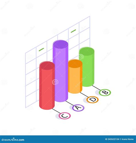 Colorful Vertical Bars Labeled With Percentages For Data Comparison Vector Illustration