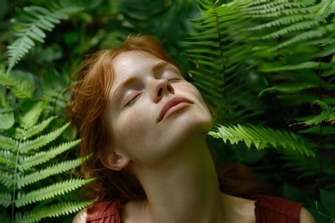 Premium Photo Serene Redhead Woman Enjoying Nature39s Tranquility