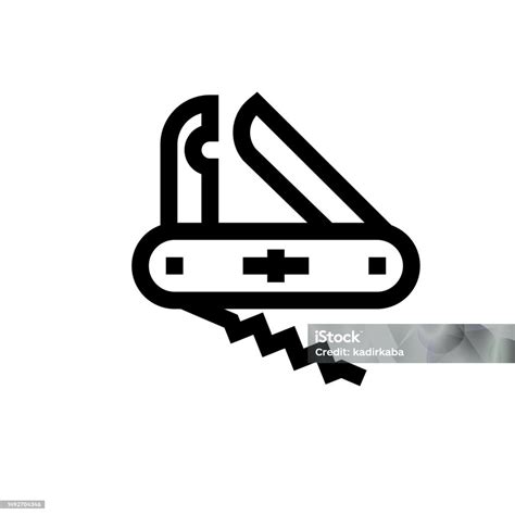 육군 칼 라인 아이콘 디자인 픽셀 완벽 편집 가능한 스트로크 로고 기호 기호 군인 군대 블레이드 헌터 가위에 대한 스톡 벡터 아트 및 기타 이미지 Istock