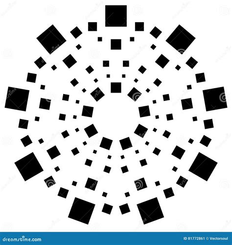 Circular Element Made Of Squares Squares Rotating Stock Vector Illustration Of Gyre
