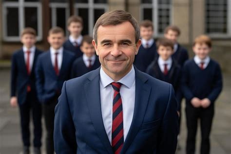 Premium Photo Teacher Standing In Front Of Class Of Pupils