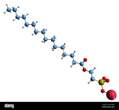 3d Image Of Sodium Palmitoyl Isethionate Skeletal Formula Molecular