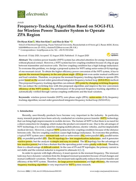 frequency tracking algorithm based on sogi fll for wireless power