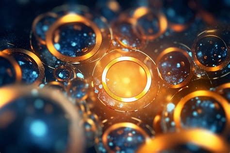 Premium Photo Abstract Background With Golden Circles And Bokeh 3d