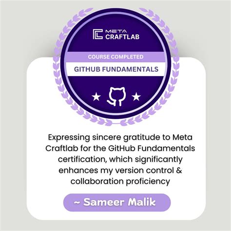 Sameer Malik On Linkedin Github Certification Versioncontrol