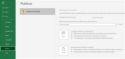Publicación En Power Bi Desde Microsoft Excel Power Bi Microsoft Learn
