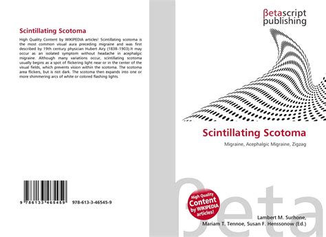 Scintillating Scotoma 978 613 3 46545 9 613346545x 9786133465459