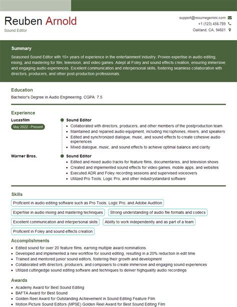 Top 10 Questions For Sound Editor Interview Resumegemini Online Resume Builder