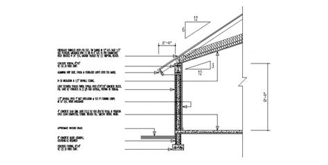 Right Side Cut Constructive Section Details For House Dwg File