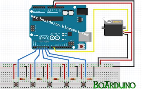 Mengontrol Servo Dengan Pushbutton Dan Arduino Boarduino