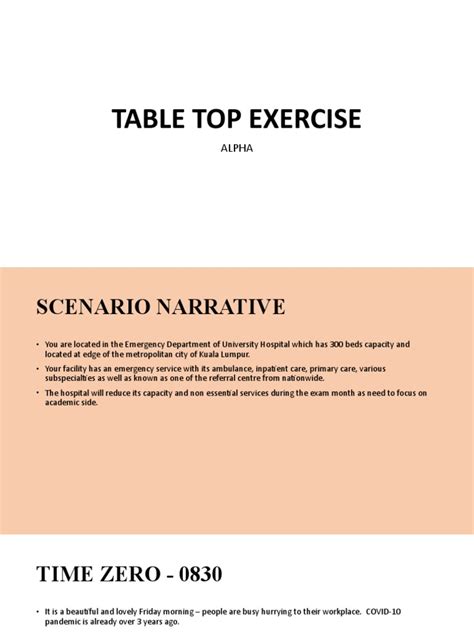 Disaster Table Top Exercise Template Presentation Pdf
