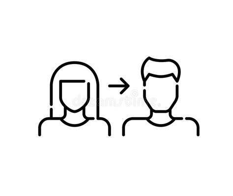 Gender Transitioning Icon Female And Male Symbols Stock Vector