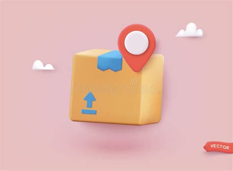 Render Delivery Cargo Box With Fragile Care Sign Symbol 3d Web Vector Illustrations Stock