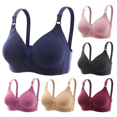 Abtuhar Women Plus Size Braswomens Brassolid Color Wire Free Underwear Everyday Comfortable