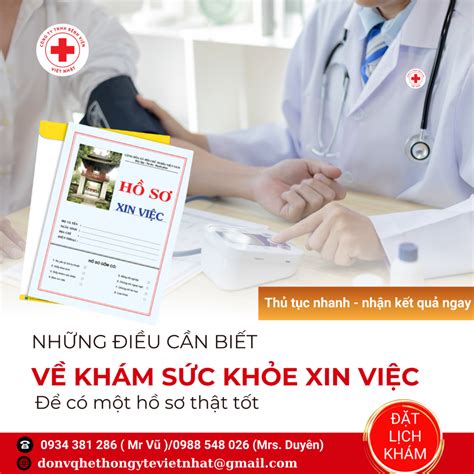 KhÁm SỨc KhỎe Xin ViỆc GỒm NhỮng GÌ