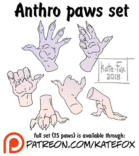 Anthro Paws Reference Sheet Paw Drawing Hand Drawing Reference