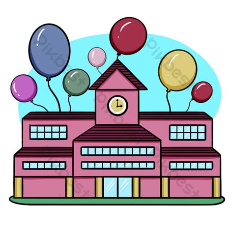 ภาพอาคารเรียน การ์ตูน โรงเรียน ห้องเรียน เทมเพลต แบบ Psd ดาวน์โหลดฟรี Pikbest