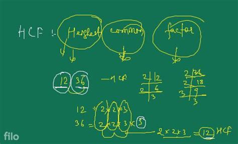 Difference Between HCF And LCM Filo