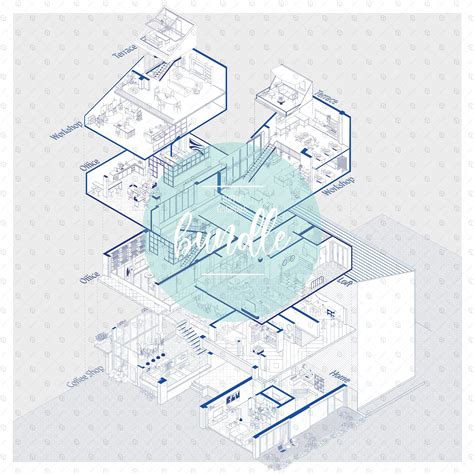 Axonometric Cad Apartment Block Bundle Toffu Co