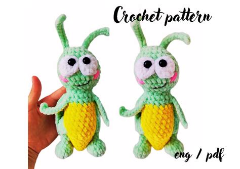 Crochet Pattern Grasshoper Amigurumi Tutorial Grasshoper English Pattern Amigurumi Tutorial