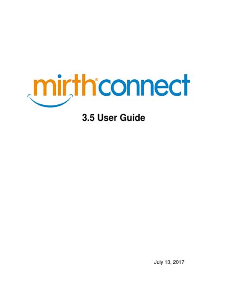 Mirth Data Sheet Mirth Connect 3 5 User Guide Pdf Electronic Health Record Installation