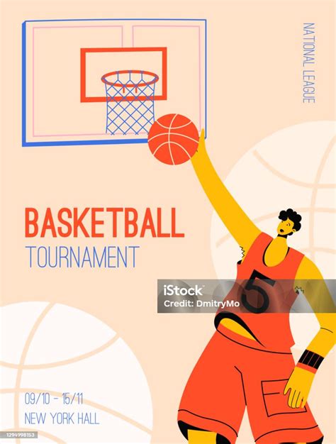 내셔널 리그 농구 토너먼트의 벡터 포스터 농구 팀 스포츠에 대한 스톡 벡터 아트 및 기타 이미지 농구 팀 스포츠 초대장 아이 Istock