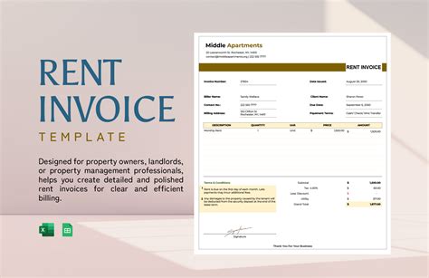 Free Rental Invoice Templates Editable And Printable