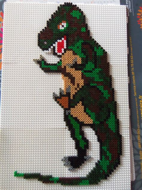 T Rex Dino Bügelperlen Hama Beads By Lalau43 Bügelperlen Kreativ Bügel