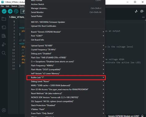 Lighting Up The Onboard Led Of The Esp 01 Board