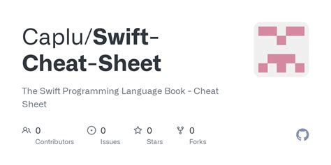 Github Capluswift Cheat Sheet The Swift Programming Language Book