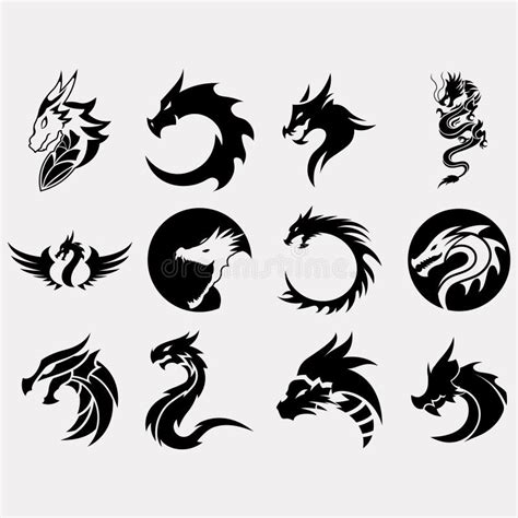 Collection Of Dragon Logos Stock Vector Illustration Of Emblem 310241015