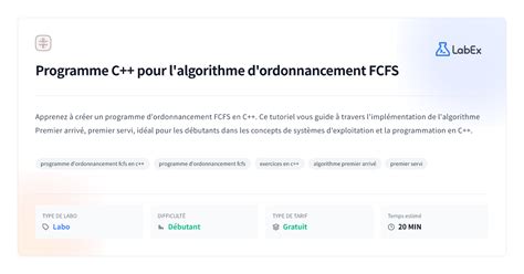Programme C Pour Lalgorithme Dordonnancement Fcfs Labex