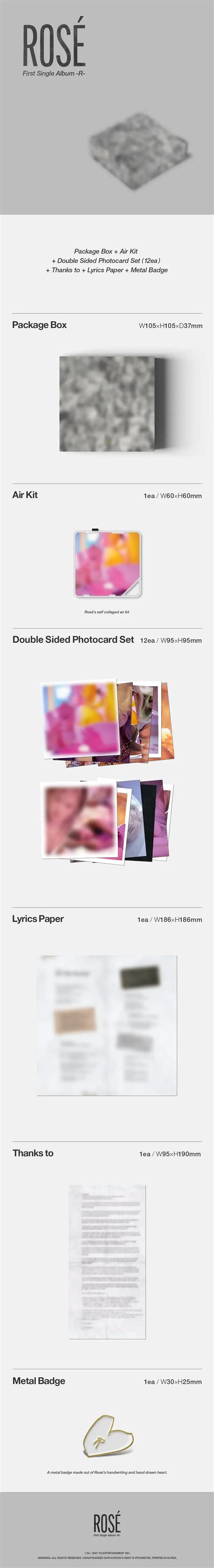 Rosé R Kit Album First Single Album CATCHOPCD Hanteo Circ