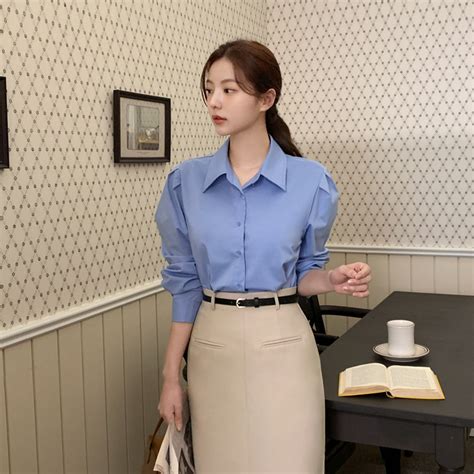 ⛄블프데이쿠폰팩 주문폭주 다이앤 퍼프 카라 겨울하객룩 하객룩 셔츠 Bs7479