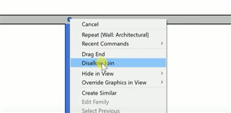 how to disallow revit wall join