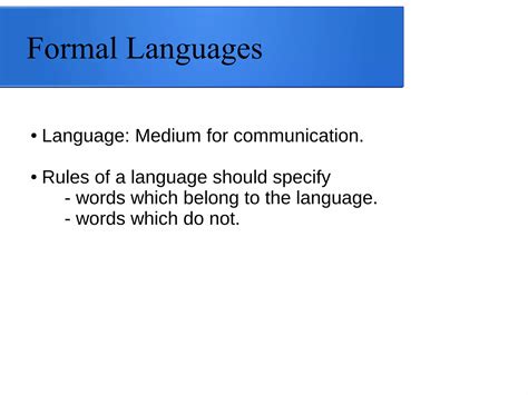 Final Formal Languages Ppt