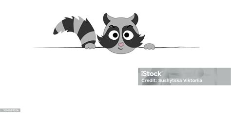 벡터 만화 너구리의 그림입니다 너구리와 텍스트 프레임입니다 텍스트에 대 한 어린이 프레임 티셔츠 인쇄 합니다 T셔츠를 위한 디자인 패턴입니다 0명에 대한 스톡 벡터 아트 및