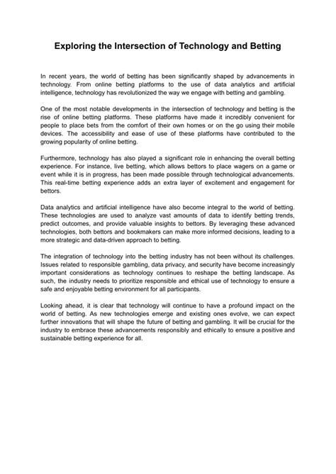 Ppt Exploring The Intersection Of Technology And Betting Powerpoint Presentation Id13640953