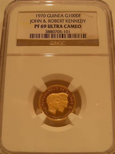 Guinea 1970 Gold 1000 Francs Ngc Pf 69uc John And Robert Kennedy