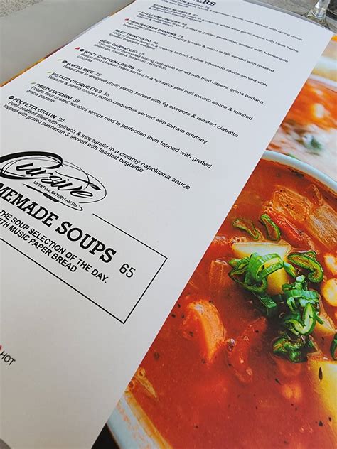 Menu At Cursive Lifestyle Eatery Restaurant Pretoria