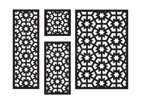 Islamic Arabic Laser Cut Pattern Decorative Panel Screen Wall Vector Cnc Panels Set For Laser
