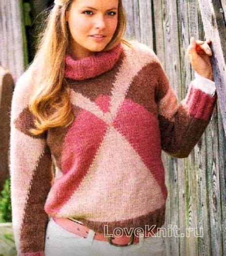 Теплый свитер с графическим рисунком схема Схемы вязания спицами Люблю вязать