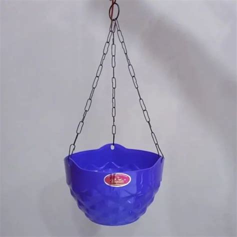 Purple Round 10 Inch Plastic Hanging Pots For Balcony At ₹ 54piece In