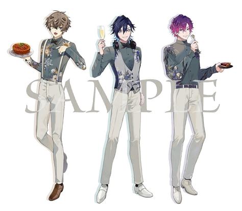 uki violeta alban knox and yugo asuma nijisanji and 1 more drawn by