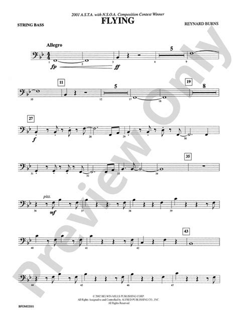 Flying String Bass String Bass Part Digital Sheet Music Download